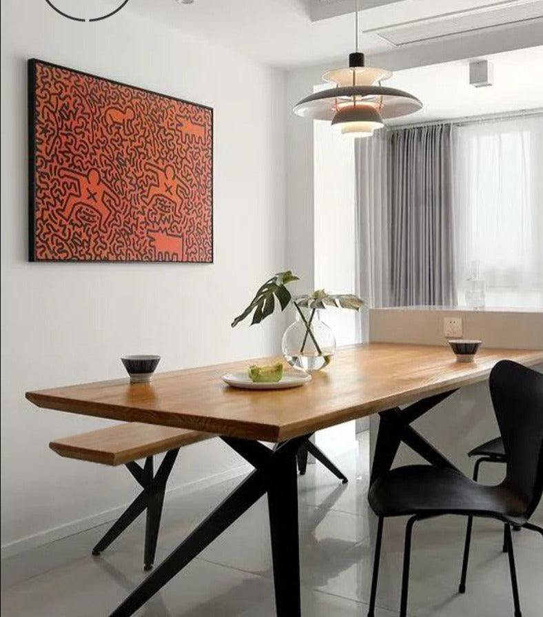 LINDSEY Radisson Scandinavian Nordic Dining Table Solid Wood Slab Live ...
