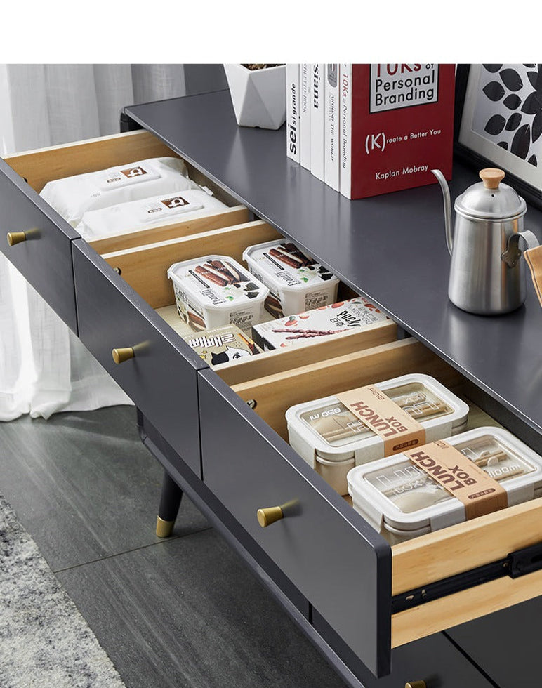 ADELINE COURTYARD Dresser Chest of Drawer Solid Wood Black, Walnut, Wh ...