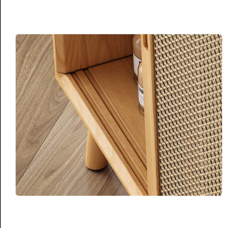 HAILEY Rattan Buffet Cabinet Sideboard Sliding Doors Coastal Island Li ...