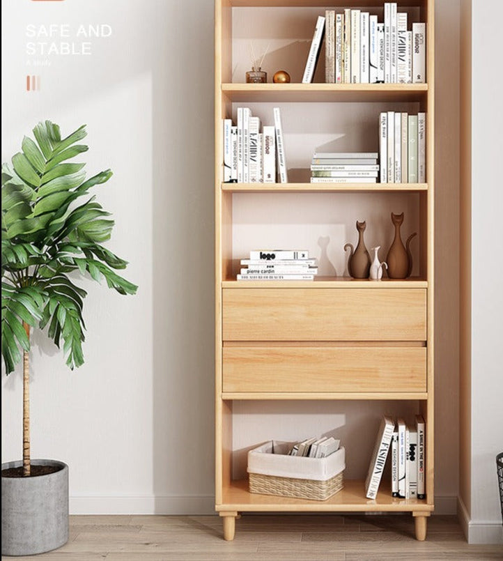 JADE CARLTON Bookcase Book Shelf Nordic Solid Wood — Teak-Furniture ...
