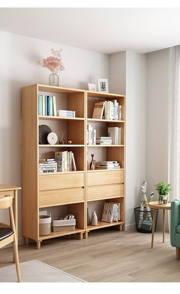 JADE CARLTON Bookcase Book Shelf Nordic Solid Wood — Teak-Furniture ...