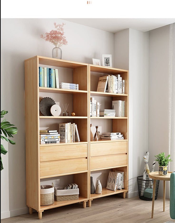 JADE CARLTON Bookcase Book Shelf Nordic Solid Wood — Teak-Furniture ...
