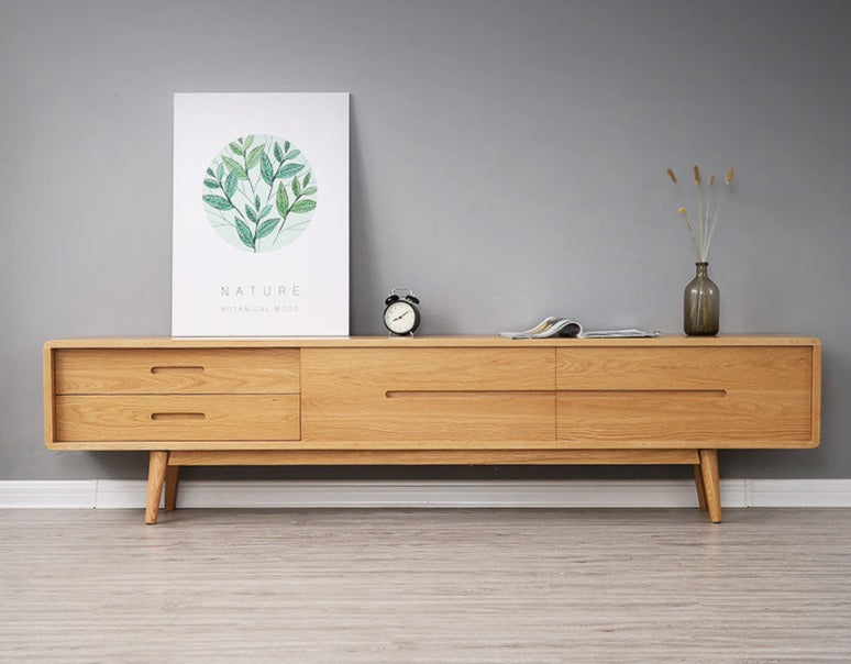 JANE RITZ TV Console Japanese Nordic Design Hard Wood Cabinet — Teak ...