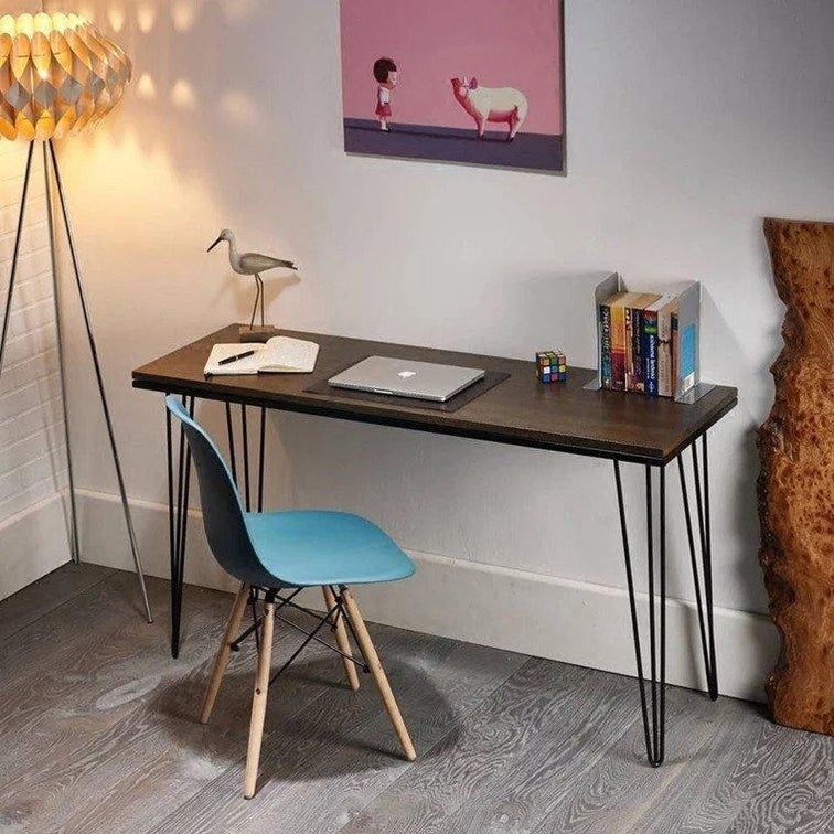 ISLA Modern Industrial Solid Wood Slim Study Table — Teak-Furniture ...